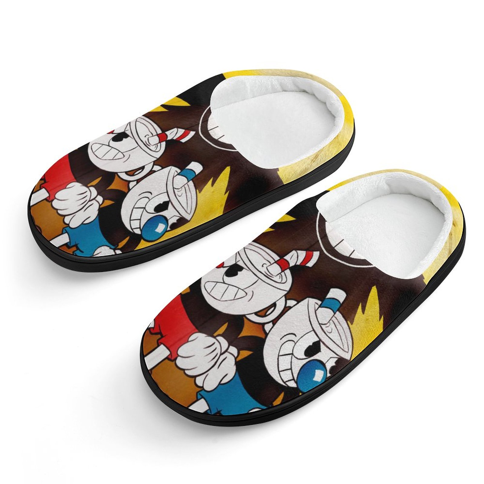 The Cuphead Show Slippers for Kids, Cute Soft Plush Anti-slip Fluffy ...