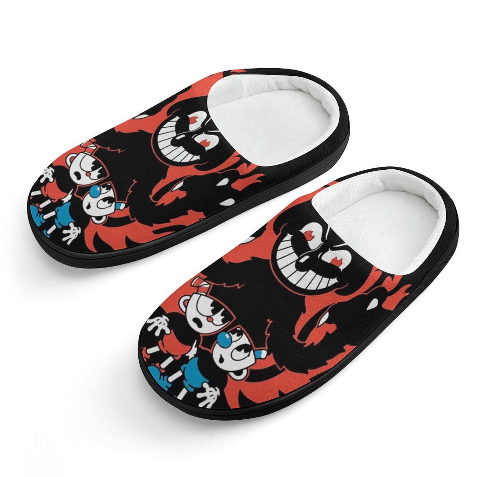 The Cuphead Show Slippers for Kids, Cute Soft Plush Anti-slip Fluffy ...