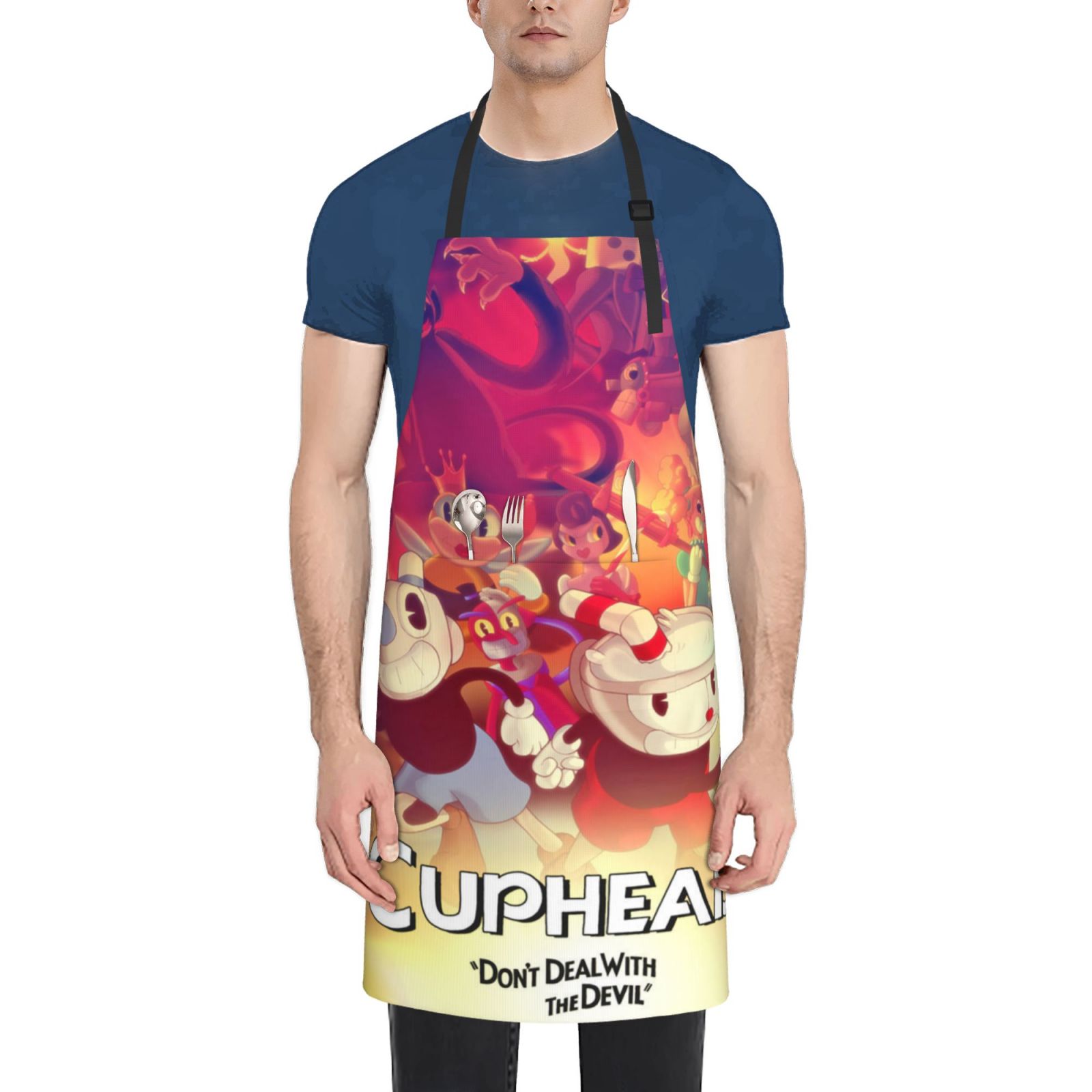 The Cuphead Show Waterproof Cooking Aprons, Adjustable Bib Soft Chef ...