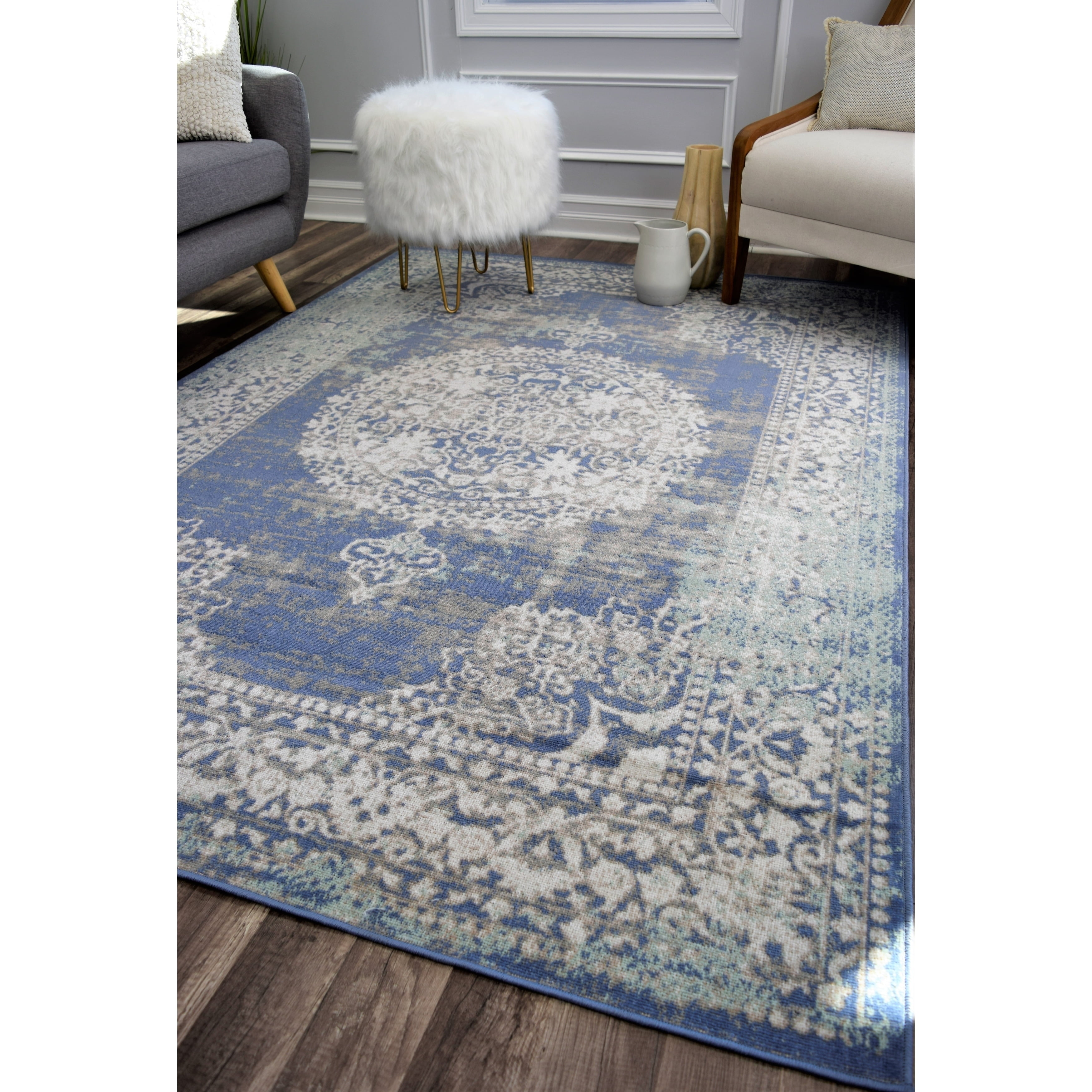 The Curated Nomad Ingleside Cerulean Vintage Transitional Rug 8' x 10 ...