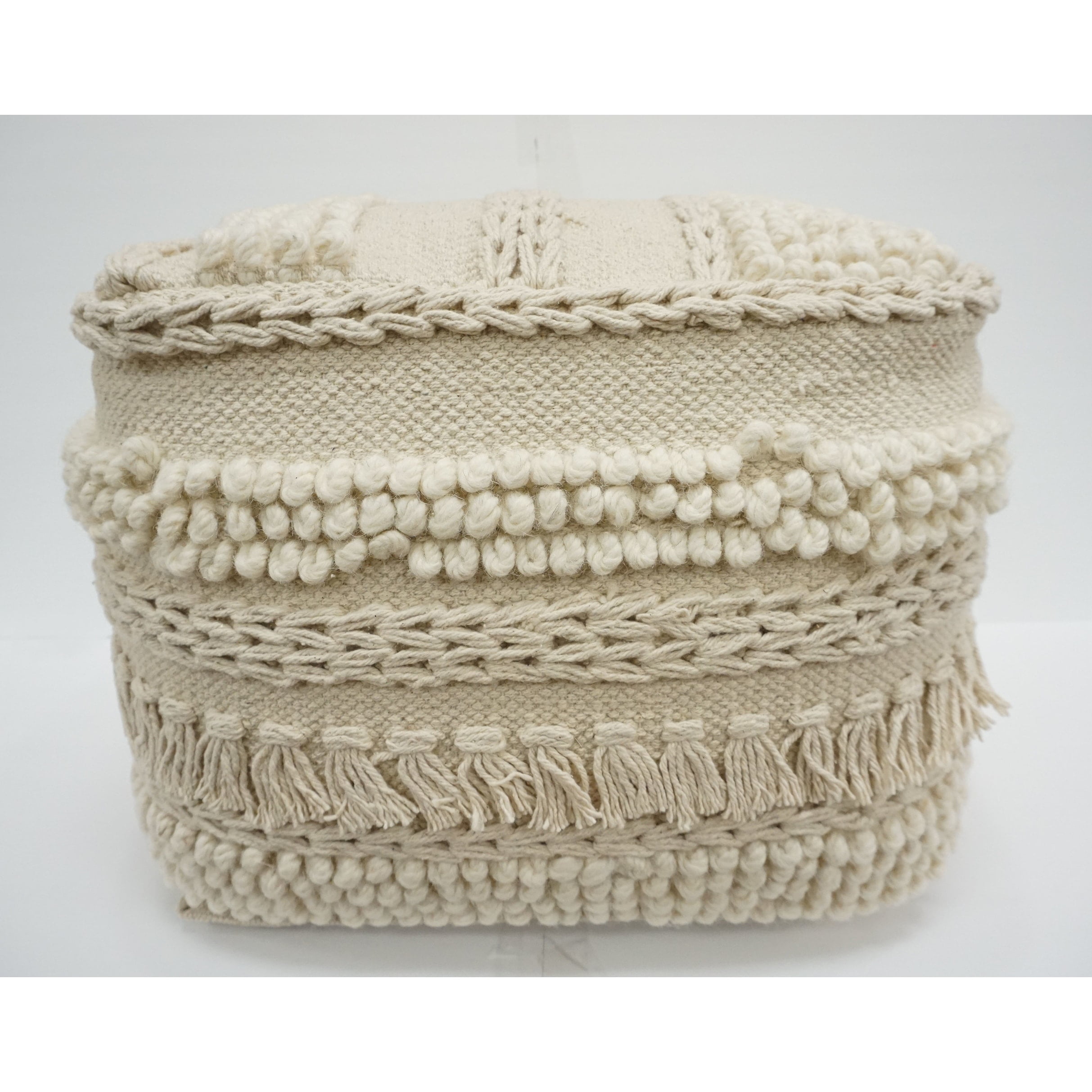 The Curated Nomad Wool Cotton Eurich Pouf - Walmart.com
