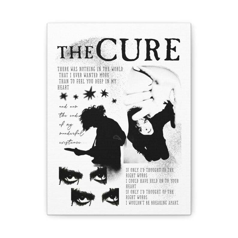 The Cure Lyric Style Poster, Dark Alternative Rock Wall Art, Gothic ...