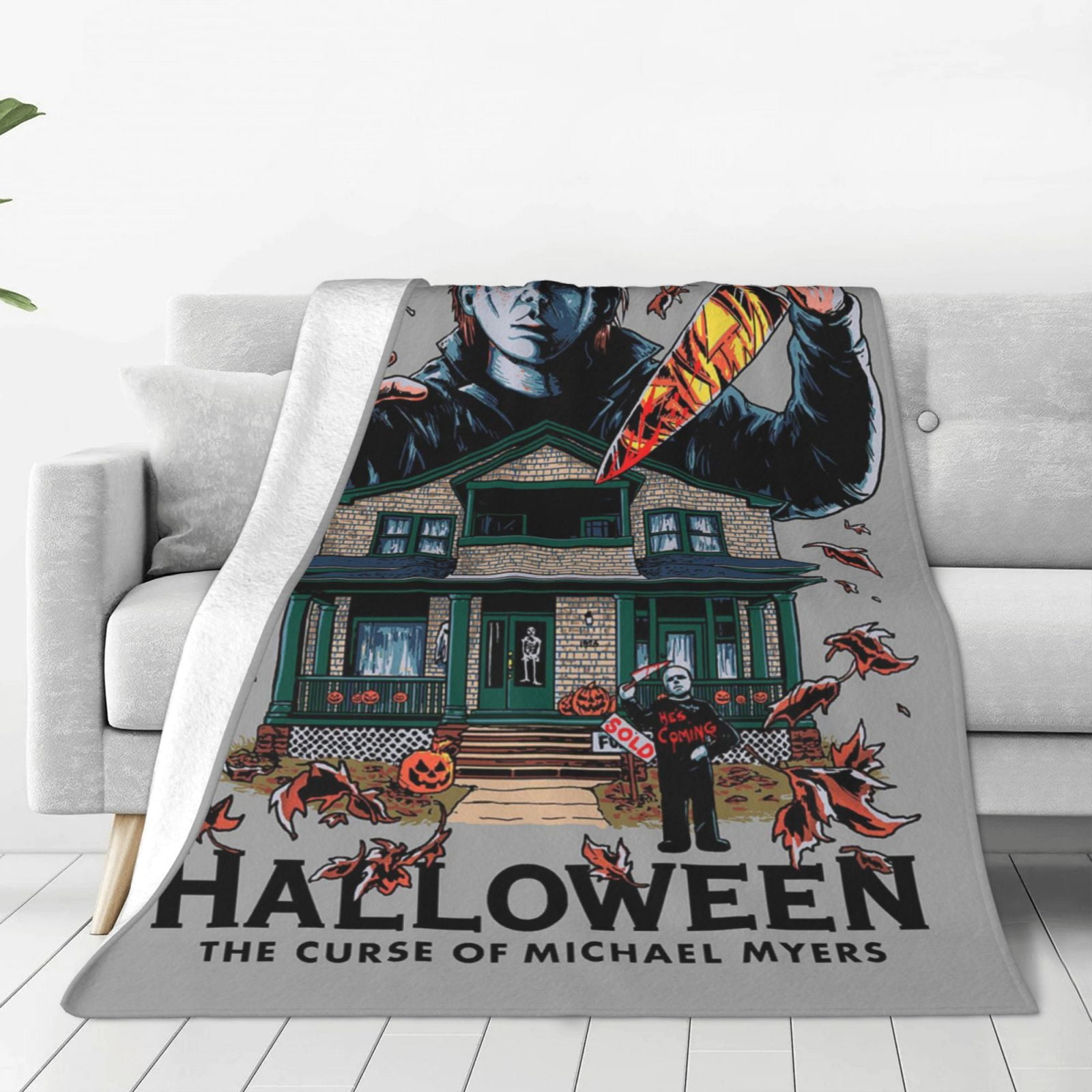 The Curse of Michael Myers Flannel Blanket Cozy Ultra-Soft Micro Fleece ...