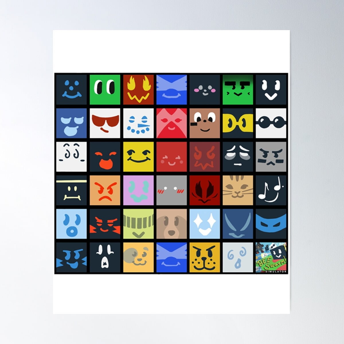 The Cute Icon Bee Swarm Simulator Bees Poster Wall Art, Modern Wall ...