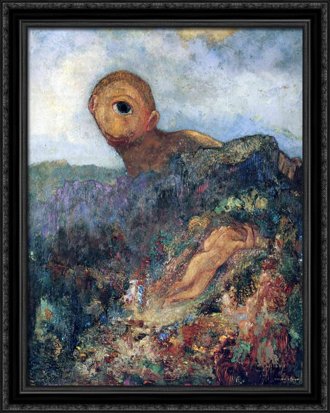 The Cyclops 28x34 Large Black Ornate Wood Framed Canvas Art by Odilon ...