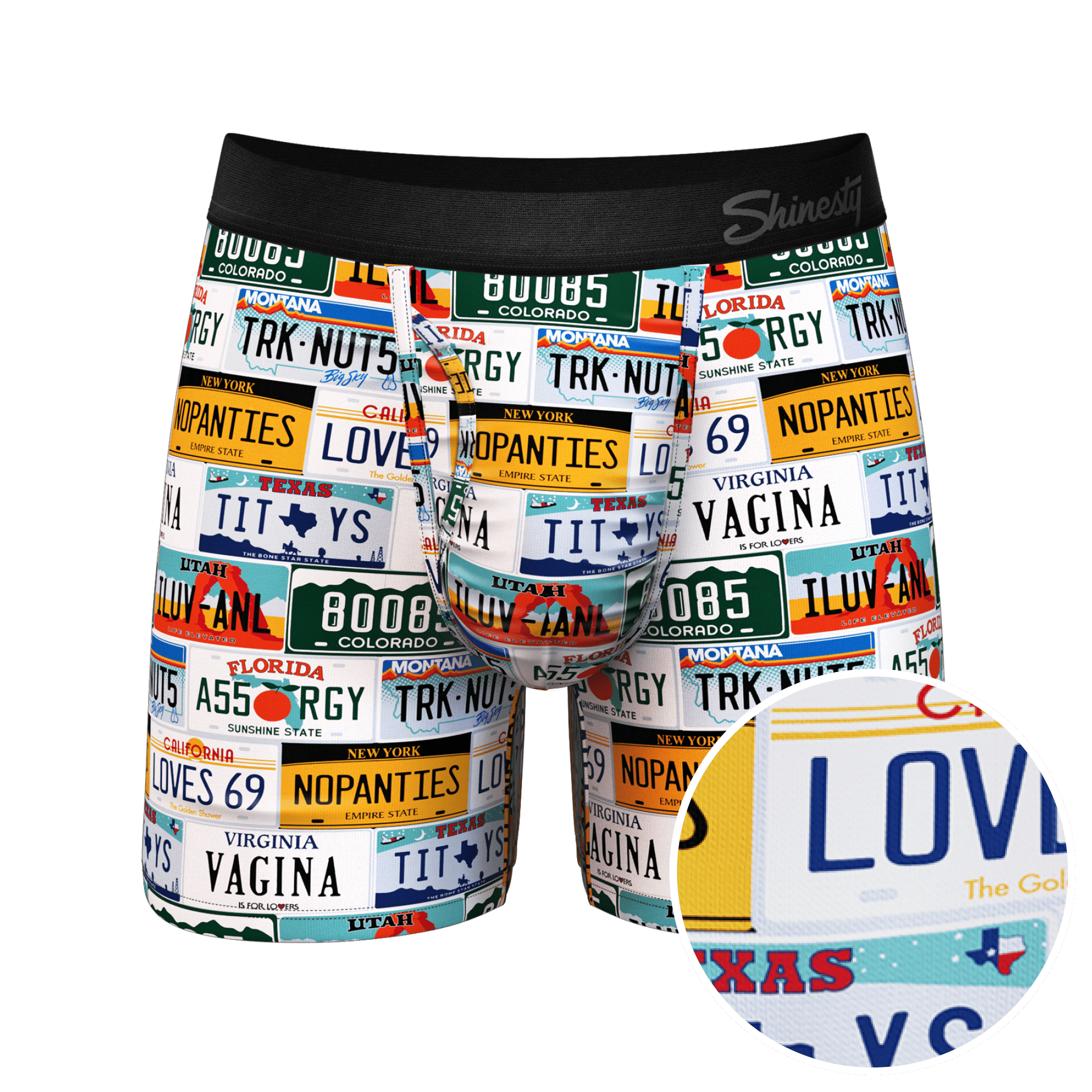 The DMV Catastrophe - Shinesty License Plates Ball Hammock Pouch ...