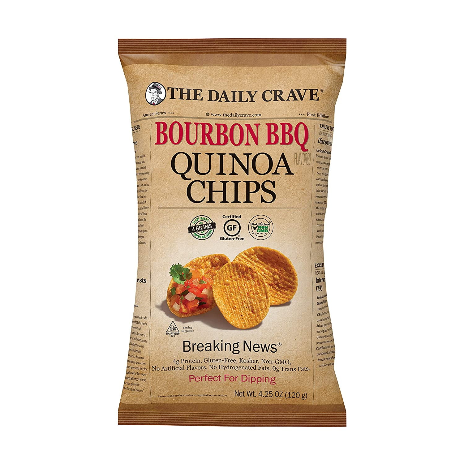 The Daily Crave Bourbon BBQ Quinoa Chips, 4g Protein, 2g Fiber, Gluten ...