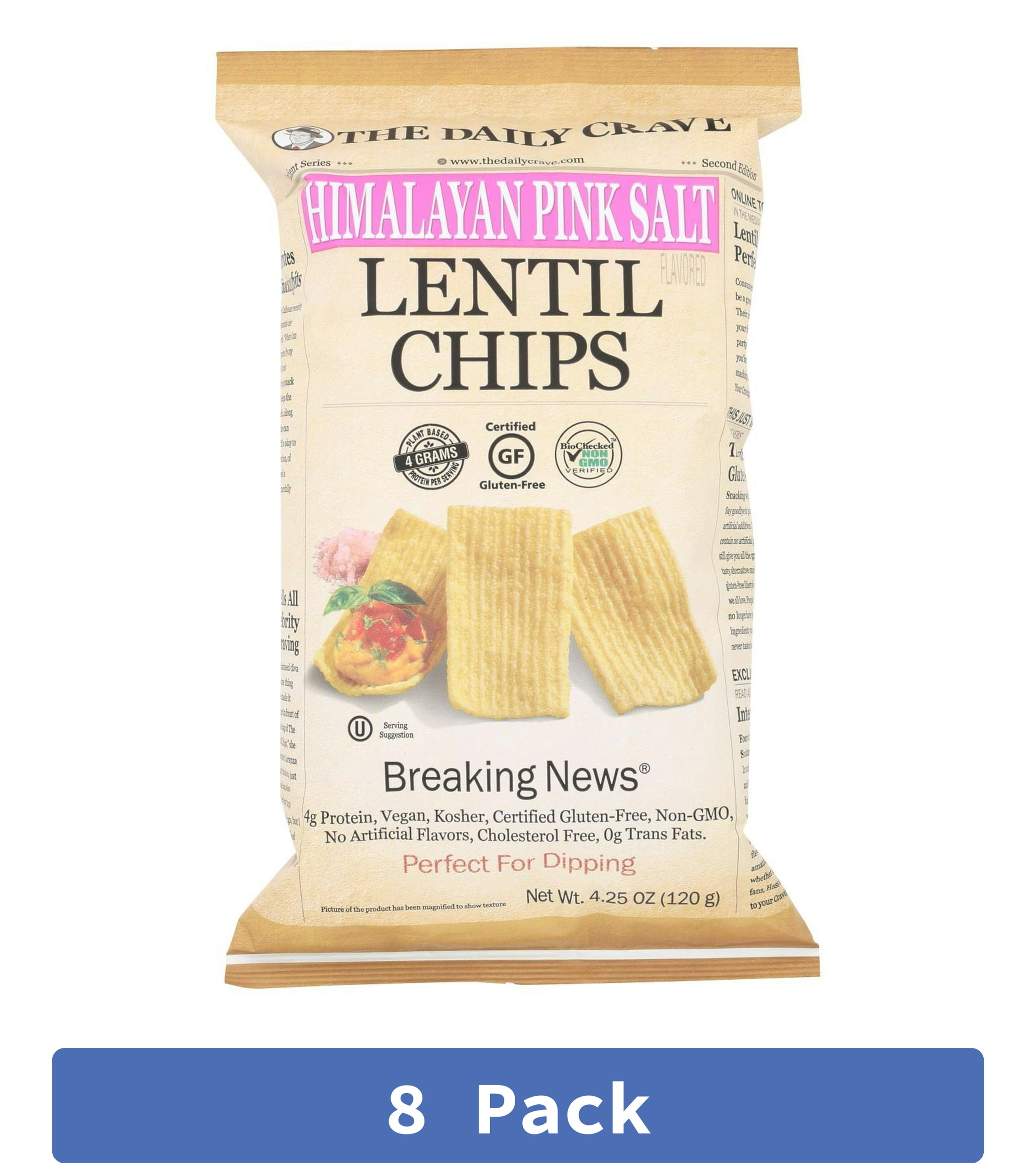 The Daily Crave Lentil Chips Himalayan Pink Salt 4.25 oz (Pack Of 8 ...