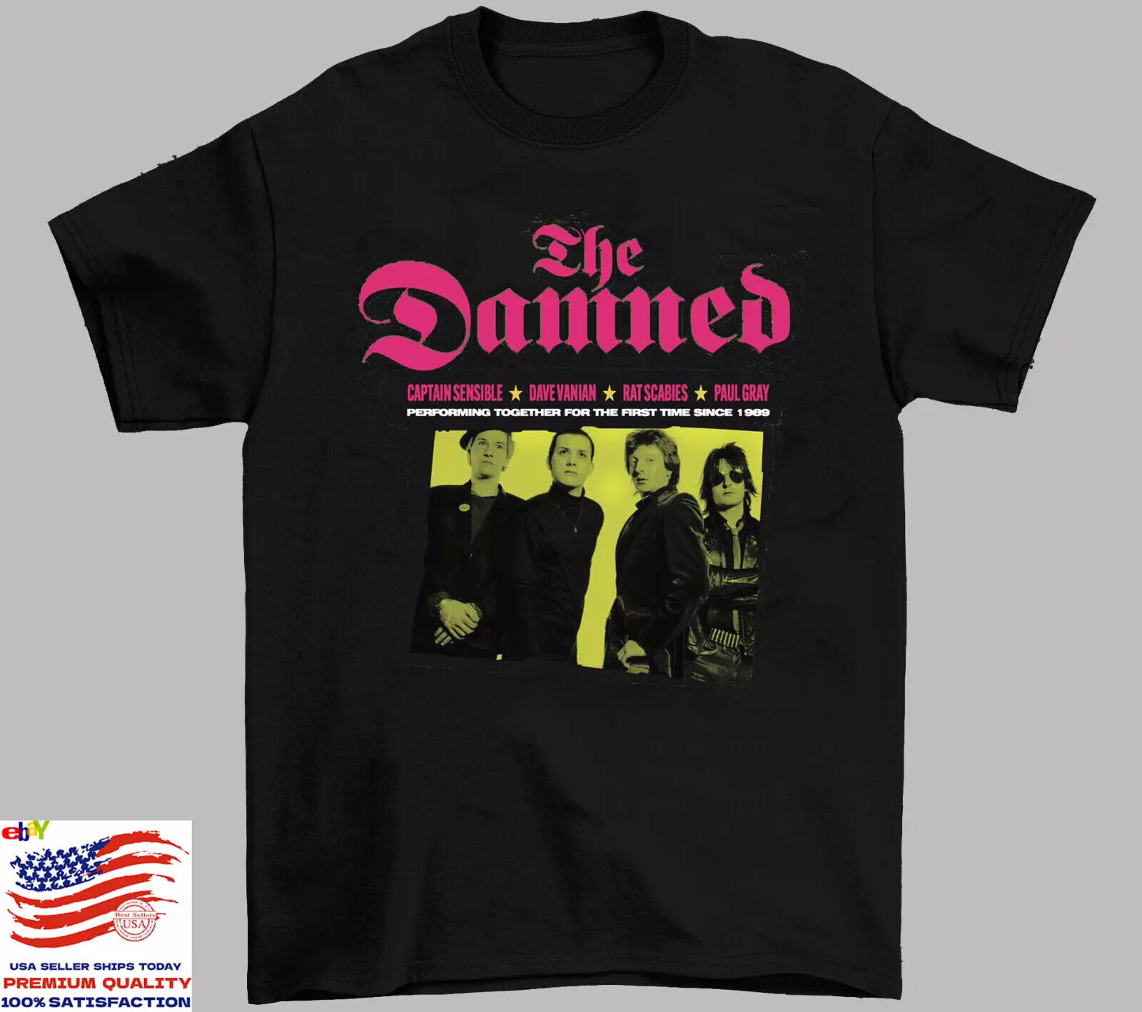 The Damned 2024 UK Tour and return of Rat Scabies T Shirt Full Size S ...