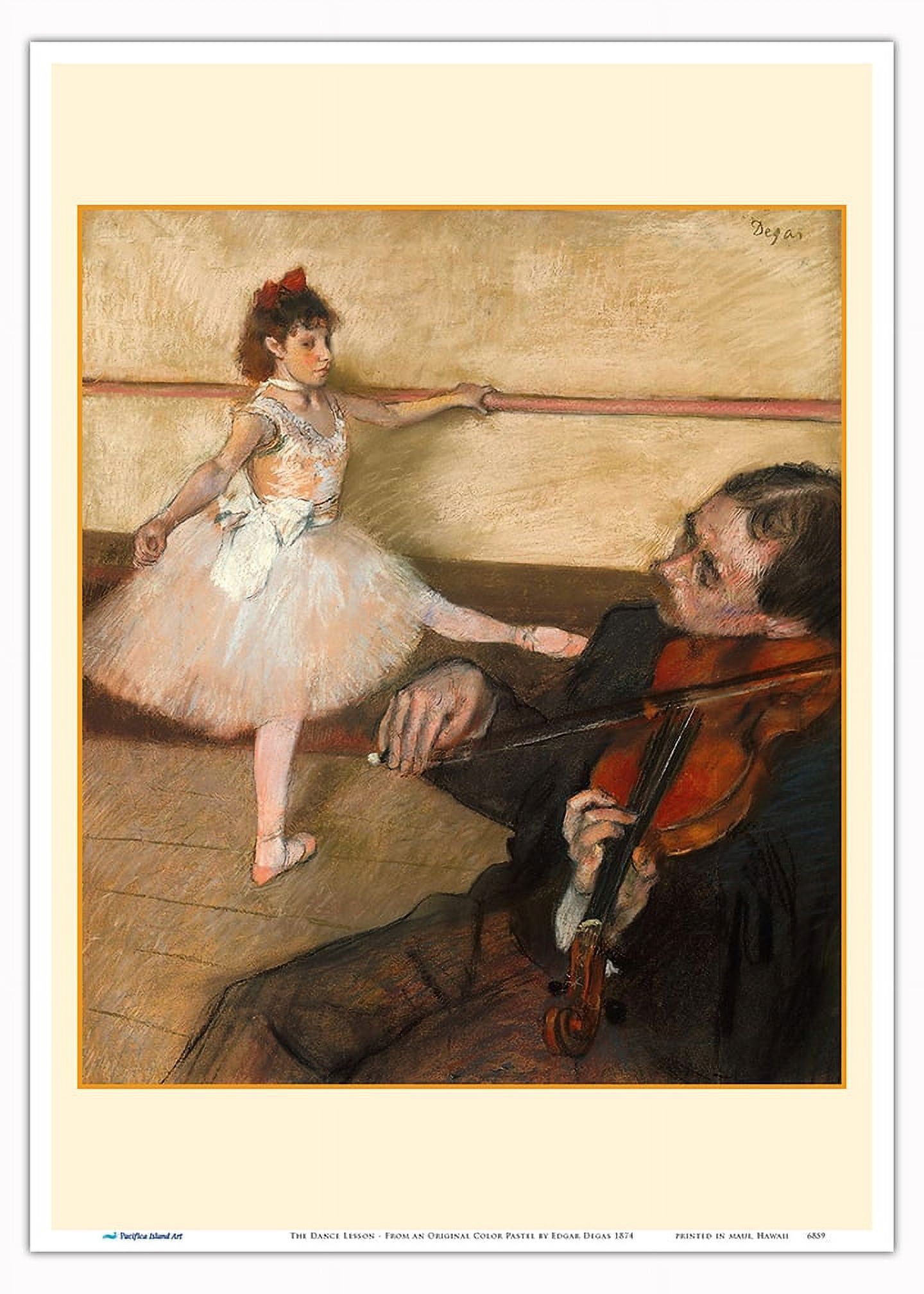 The Dance Lesson - From an Original Color Pastel by Edgar Degas c.1874 ...