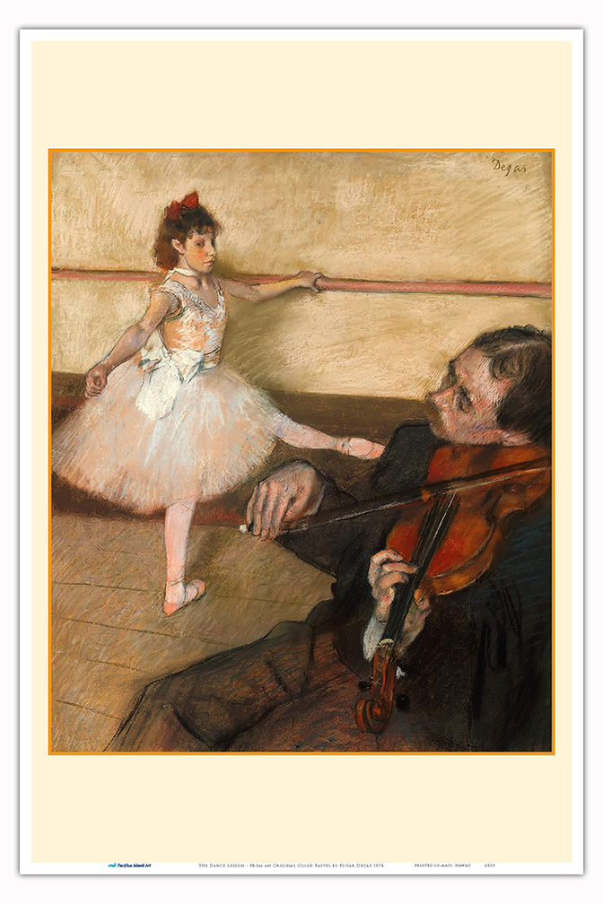 The Dance Lesson - From an Original Color Pastel by Edgar Degas c.1874 ...