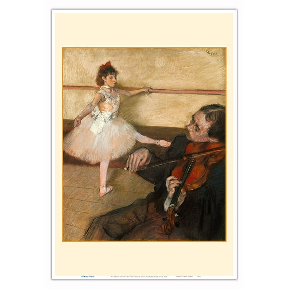 The Dance Lesson - From an Original Color Pastel by Edgar Degas c.1874 ...