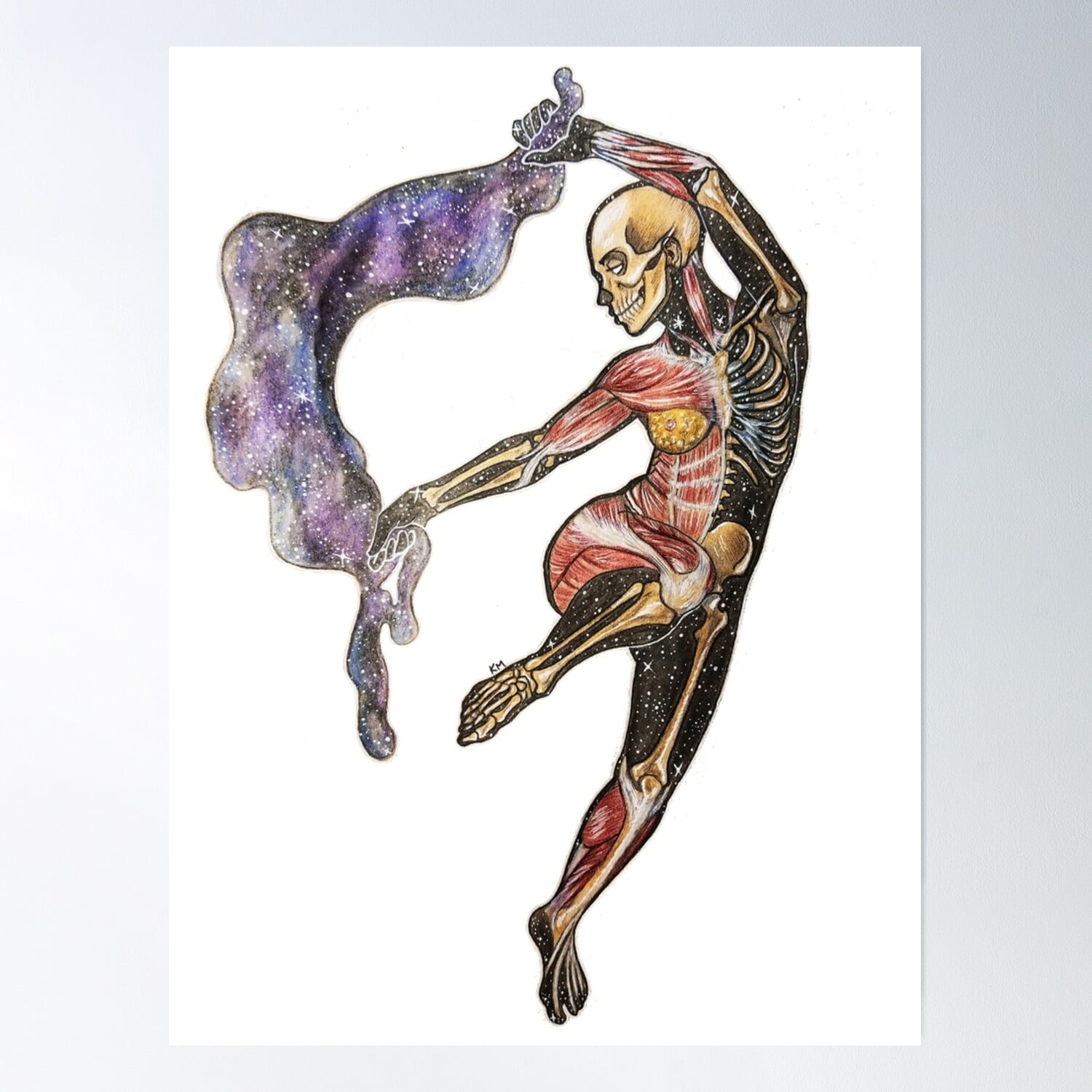 The Dance Of Life And Death | Cosmic Anatomy Painting Poster Wall Art ...