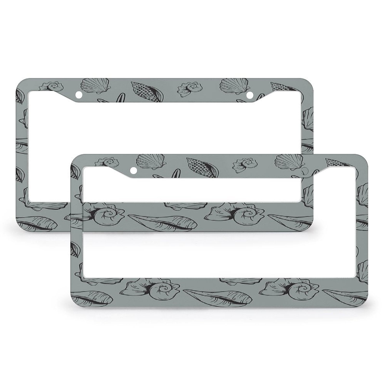 The Dark Sage Green Shells License Plate Frame - 2 Pack Aluminum Car ...