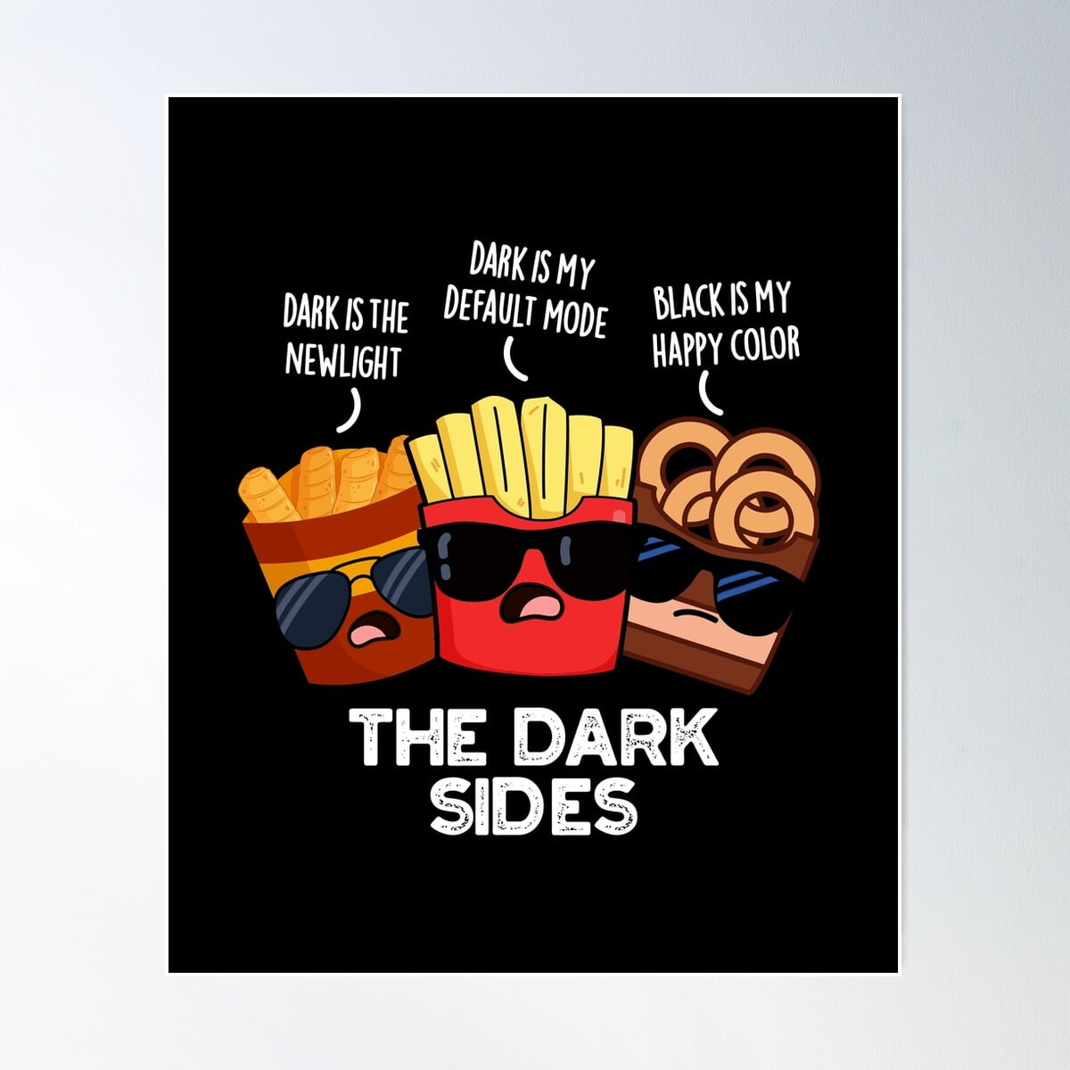 The Dark Sides Funny Fast Food Puns (Dark Bg) Poster Wall Art, Modern ...