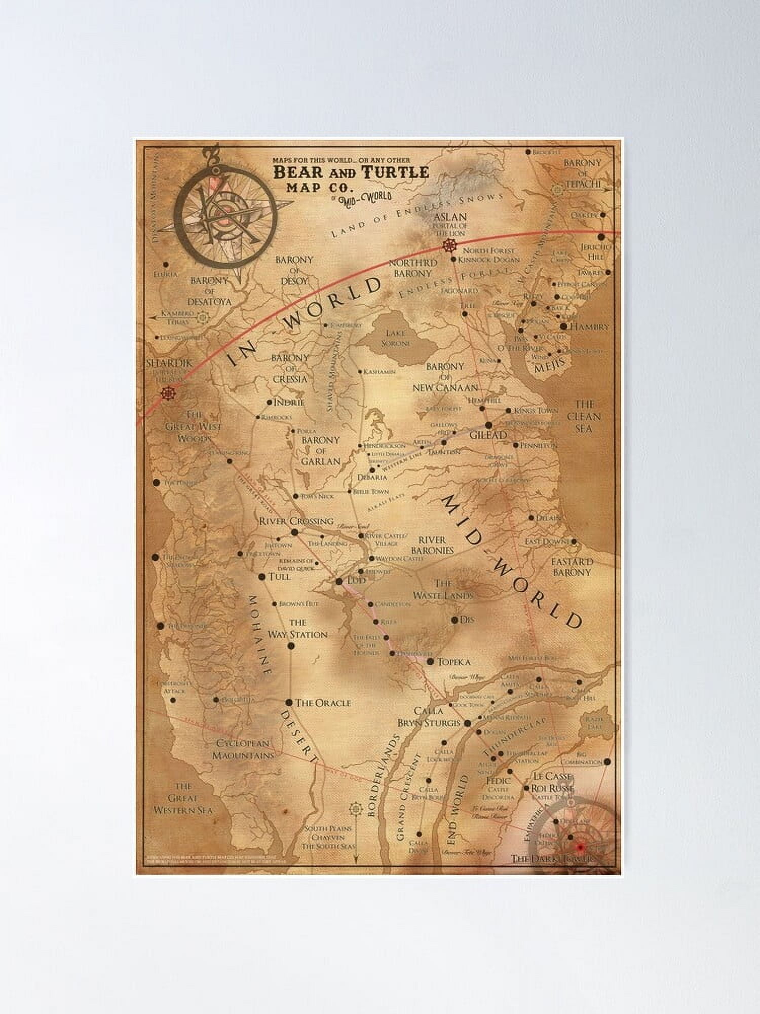 The Dark Tower - Mid-World Map Poster - Walmart.com