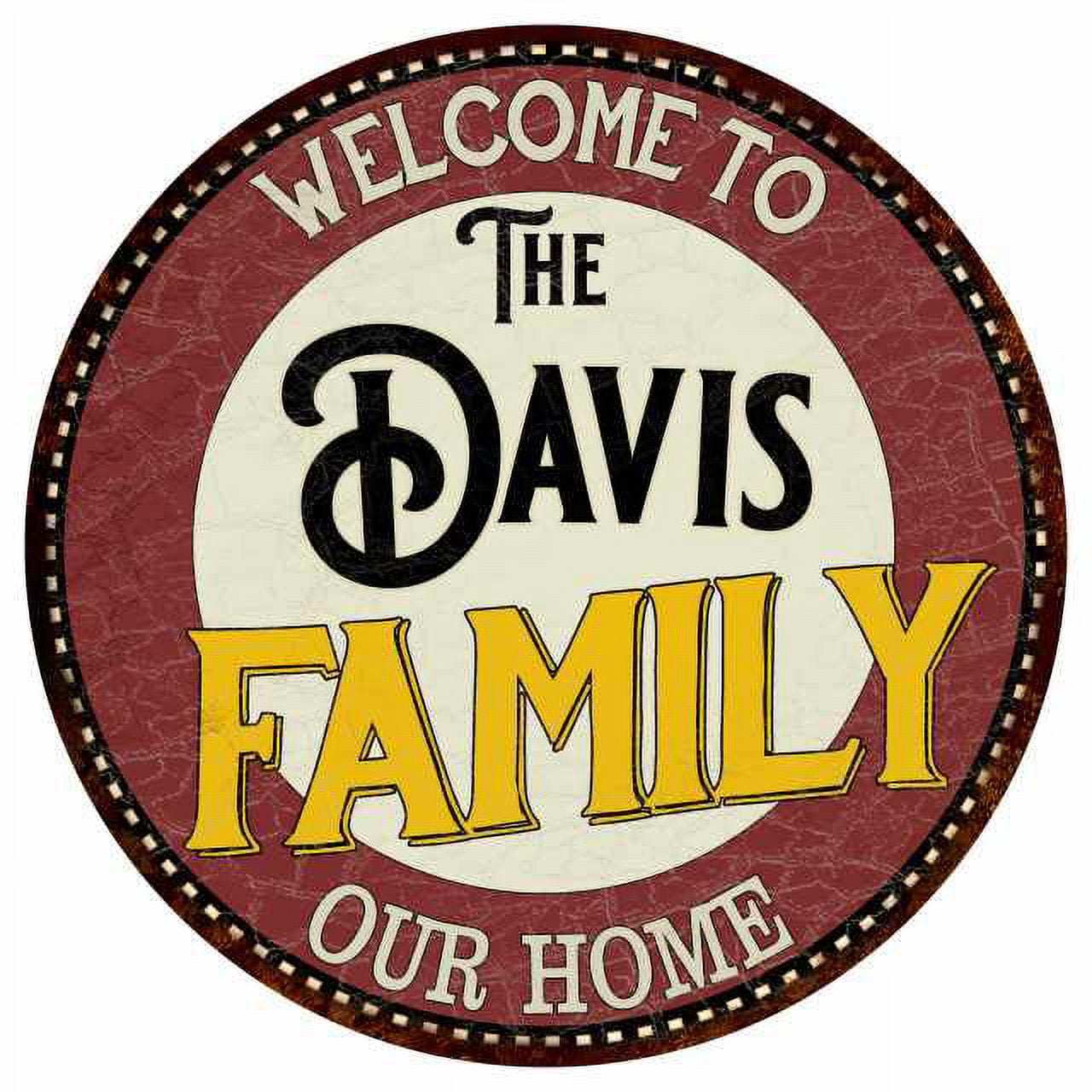 The Davis Family 12" Round Metal Sign Kitchen Game Room Décor ...