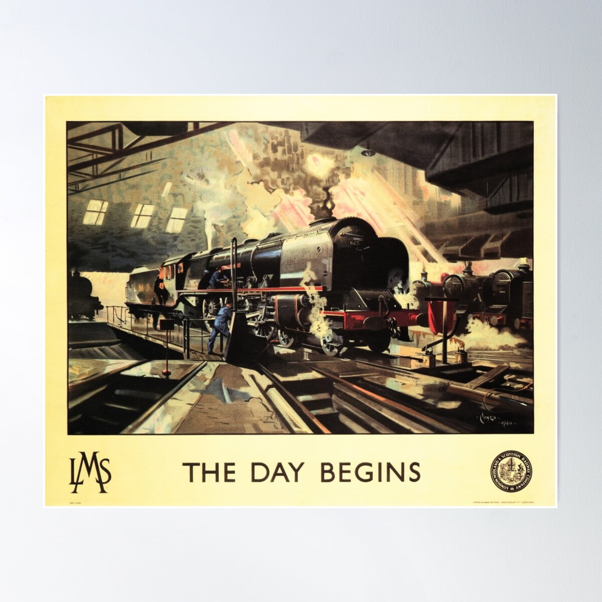The Day Begins London Midlands & Scottish Vintage Railroad Poster Wall ...
