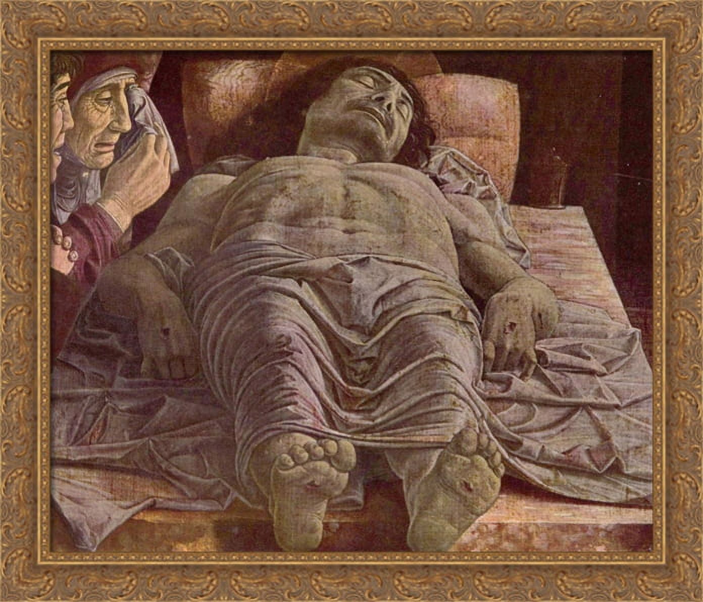 The Dead Christ (Lamentation of Christ) 32x28 Large Gold Ornate Wood Framed Canvas Art by Andrea ...