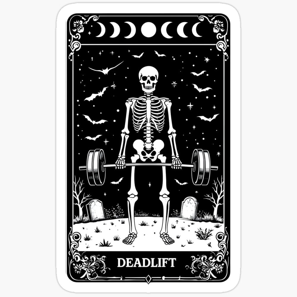 The Deadlift Tarot Â€“ Strength Beyond The Grave Sticker Phone Decal ...