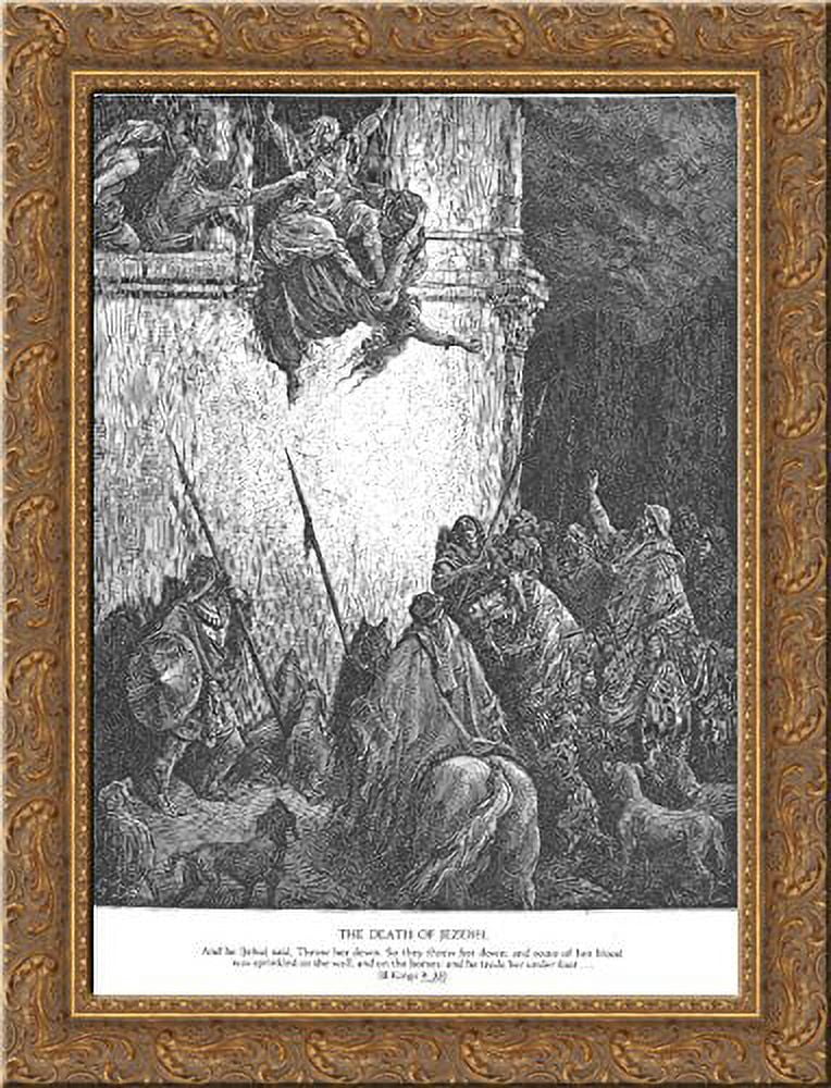 The Death of Jezebel 24x18 Gold Ornate Wood Framed Canvas Art by ...