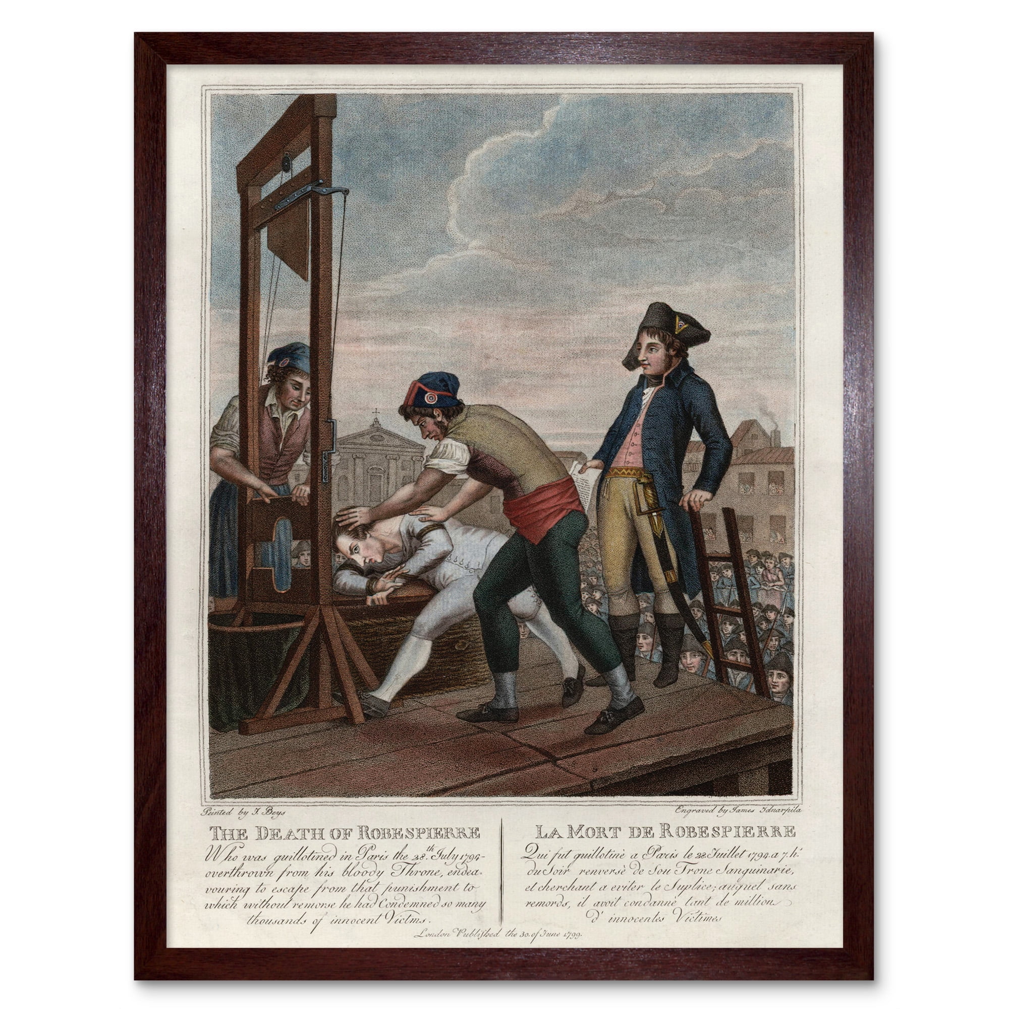 The Death of Robespierre Guillotine Execution French Revolution Vintage ...