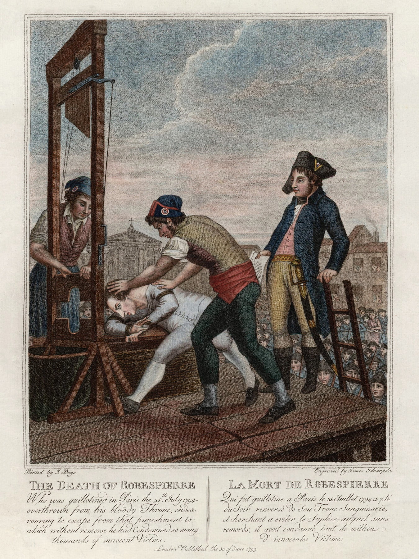 The Death of Robespierre Guillotine Execution French Revolution Vintage ...