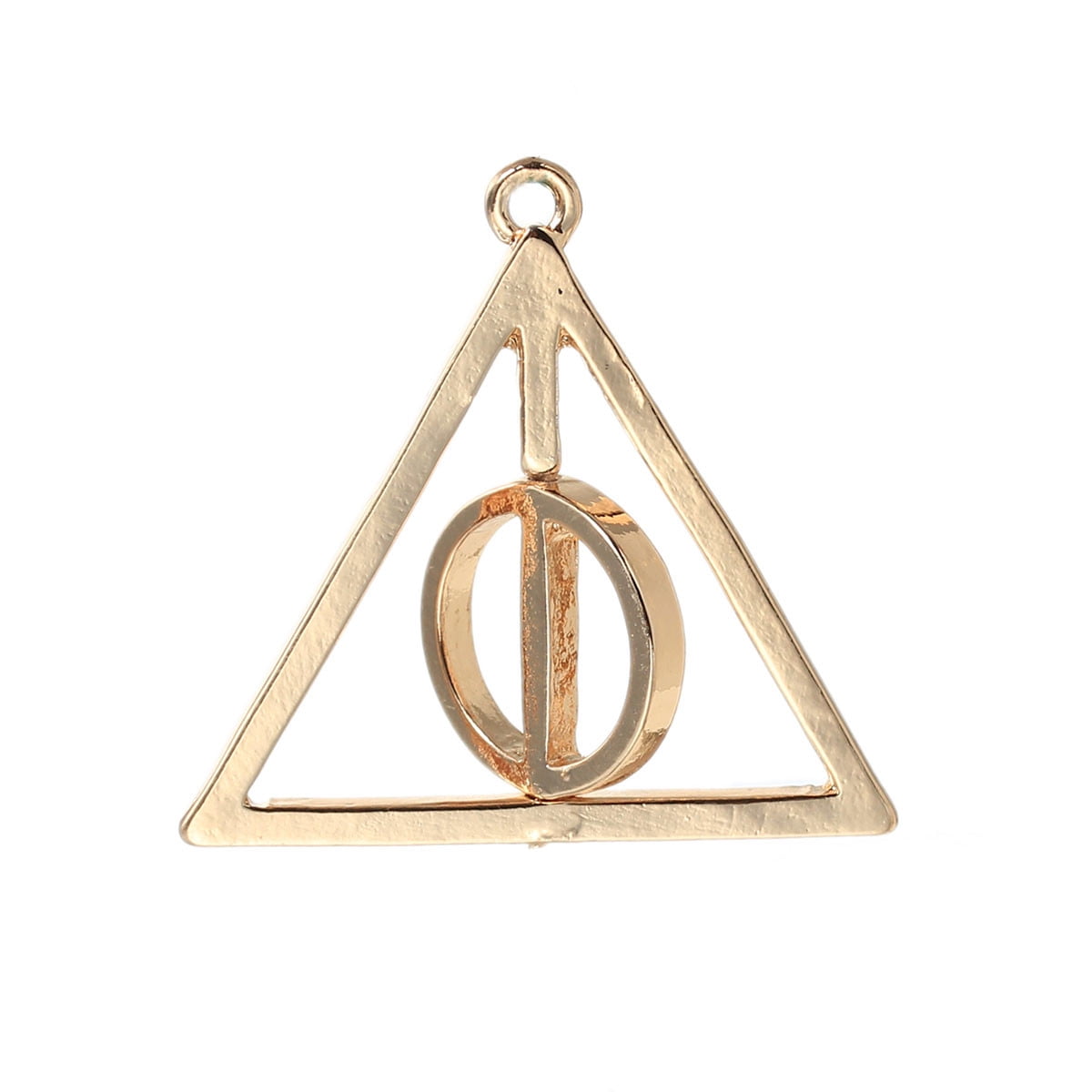 The Deathly Hallows Pendant Triangle Gold Tone Rotating Style - Walmart.com