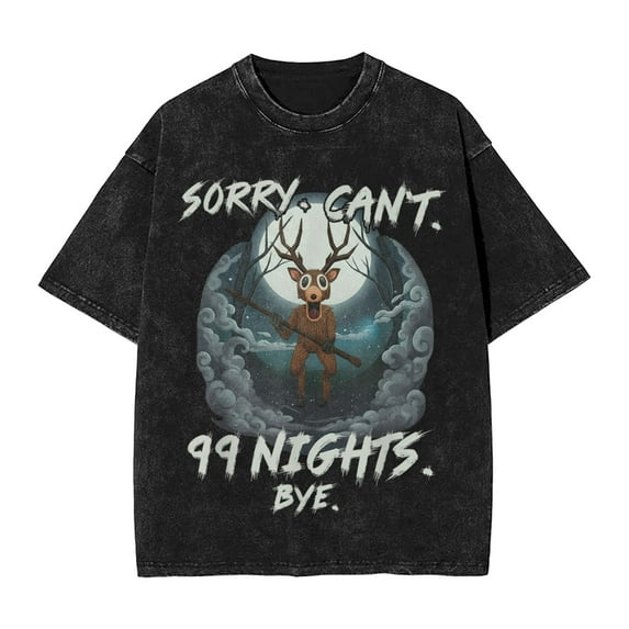 The Deer 99 Nights in The Forest Washed T-Shirt Unisex Short Sleeve ...