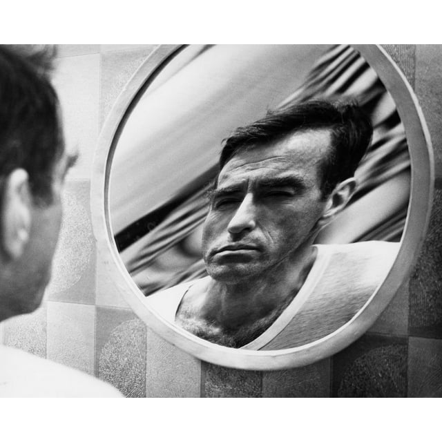 The Defector Montgomery Clift looks at himself in bathroom mirror 24X36 ...