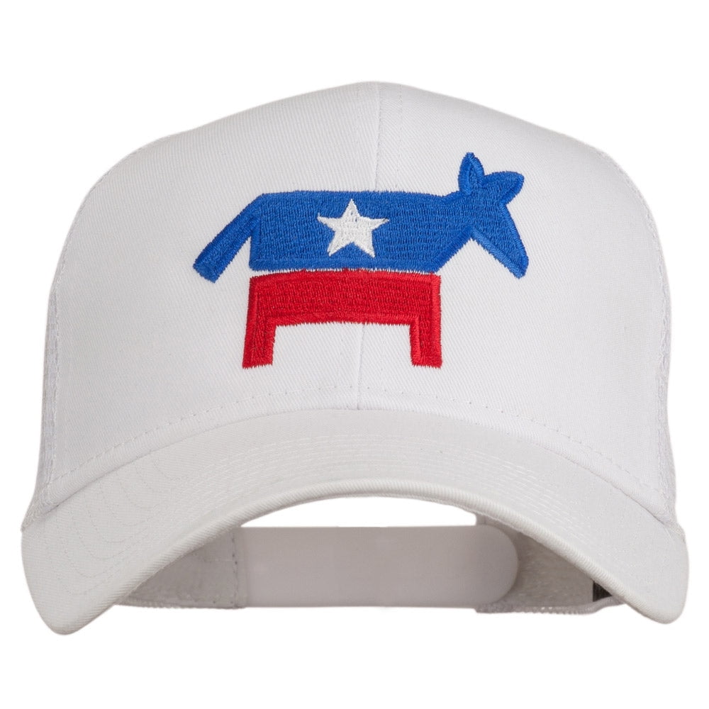 The Democratic Donkey Embroidered Mesh Cap - White OSFM - Walmart ...