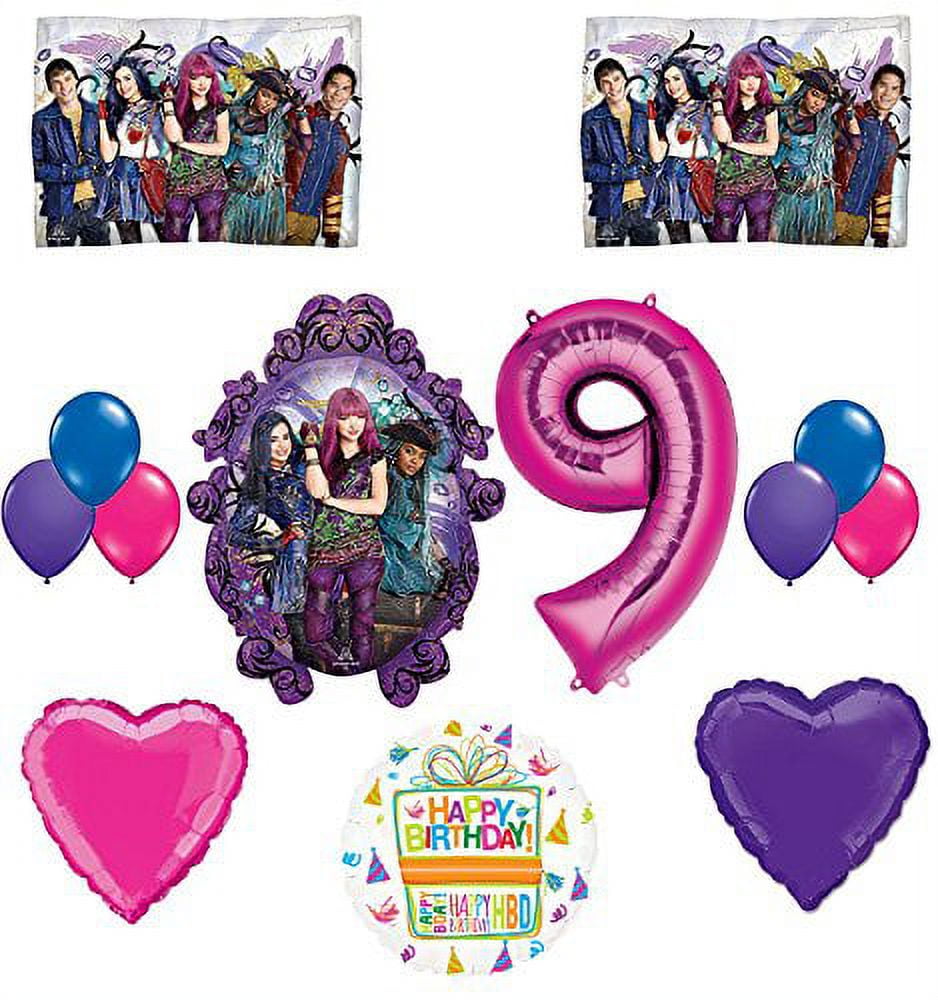 The Descendants Party Supplies and 9th Birthday Balloon Bouquet ...