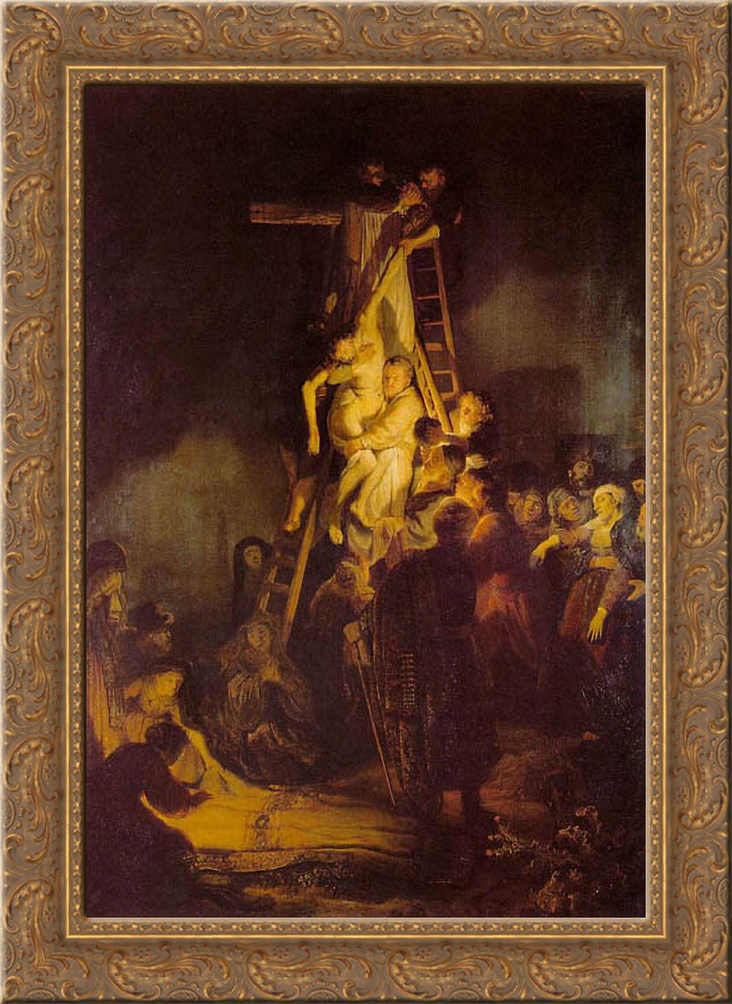The Descent from the Cross 20x24 Gold Ornate Wood Framed Canvas Art by ...