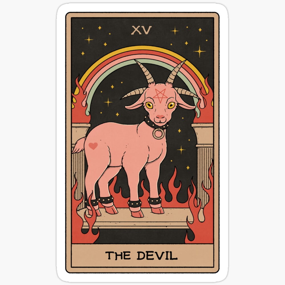 The Devil - Goat Tarot Glossy Sticker Phone Decal Water Bottle Stickers ...