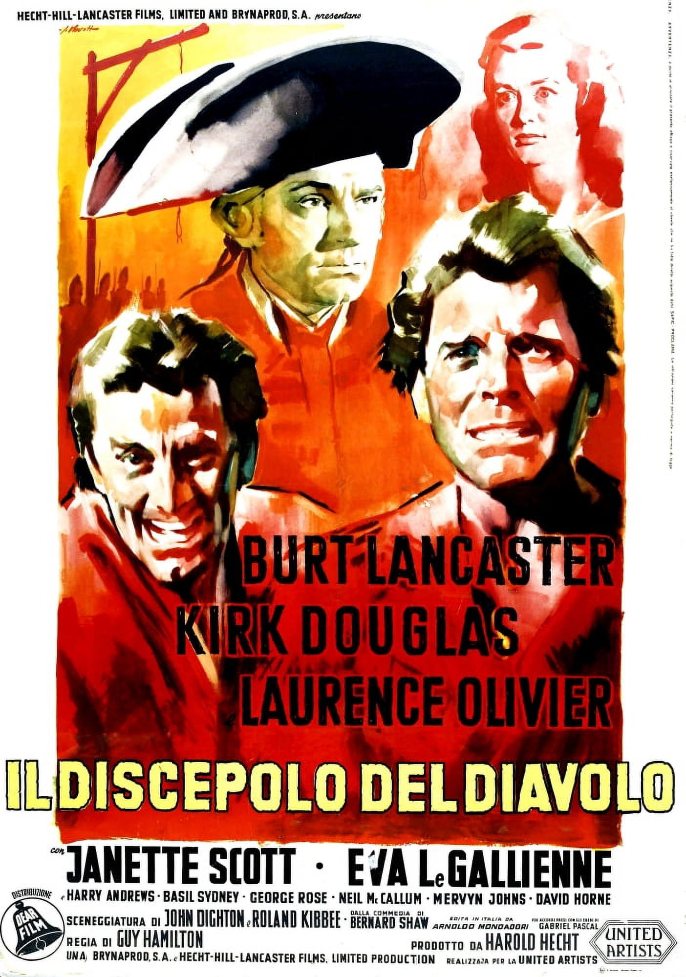 The Devil'S Disciple (Aka Il Discepolo Del Diavolo) Italian Poster Clockwise From Bottom Left ...