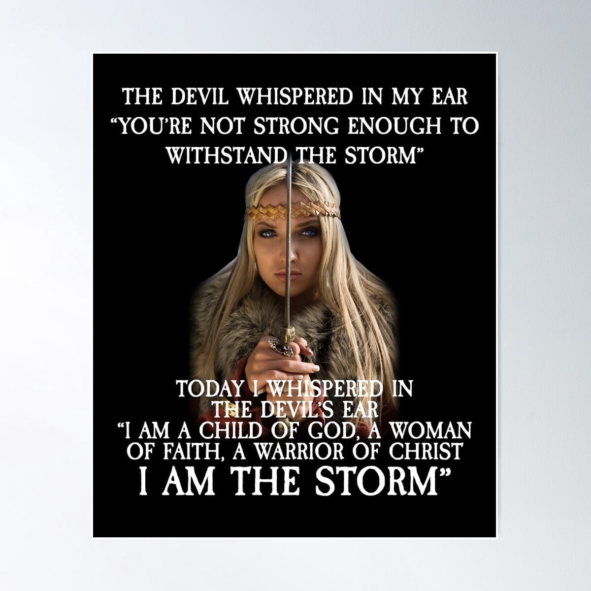 The Devil Whispered In My Ear Bible Verse Poster Wall Art, UNFRAMED ...