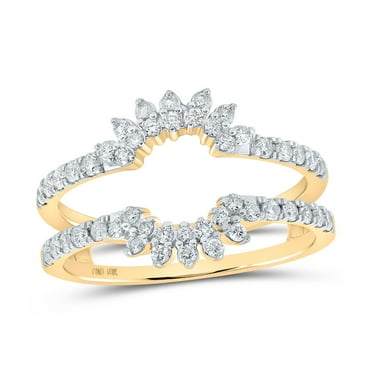 10kt White Gold Womens Round Diamond Wrap Enhancer Wedding Band 1/2 ...