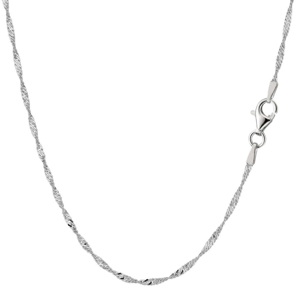 The Diamond Deal REAL 925 Sterling Silver 1.5mm Singapore Chain with ...