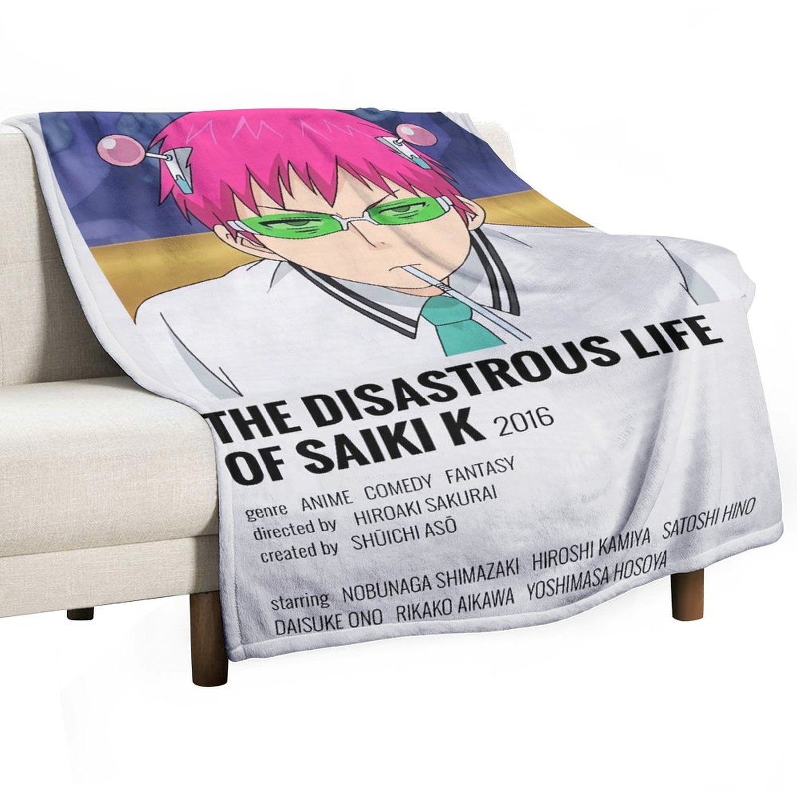 The Disastrous Life of Saiki K Saiki Kusuo Comedy Anime Flannel Blanket ...