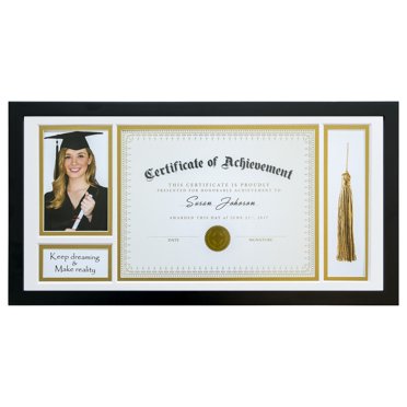 Wooden Graduation Shadow Box Frame with Cap & Tassel Holder, Diploma ...