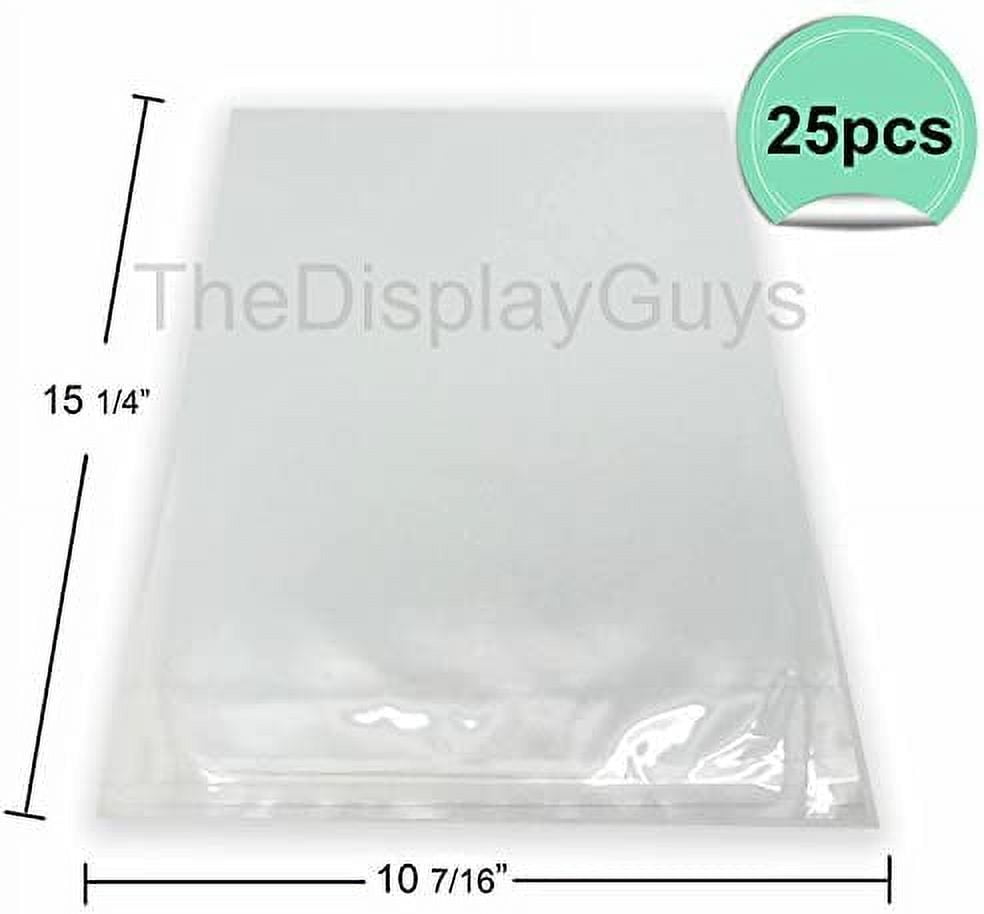The Display Guys, 25 Pcs 10 7/16x 15 1/4 Clear Self Adhesive Plastic ...