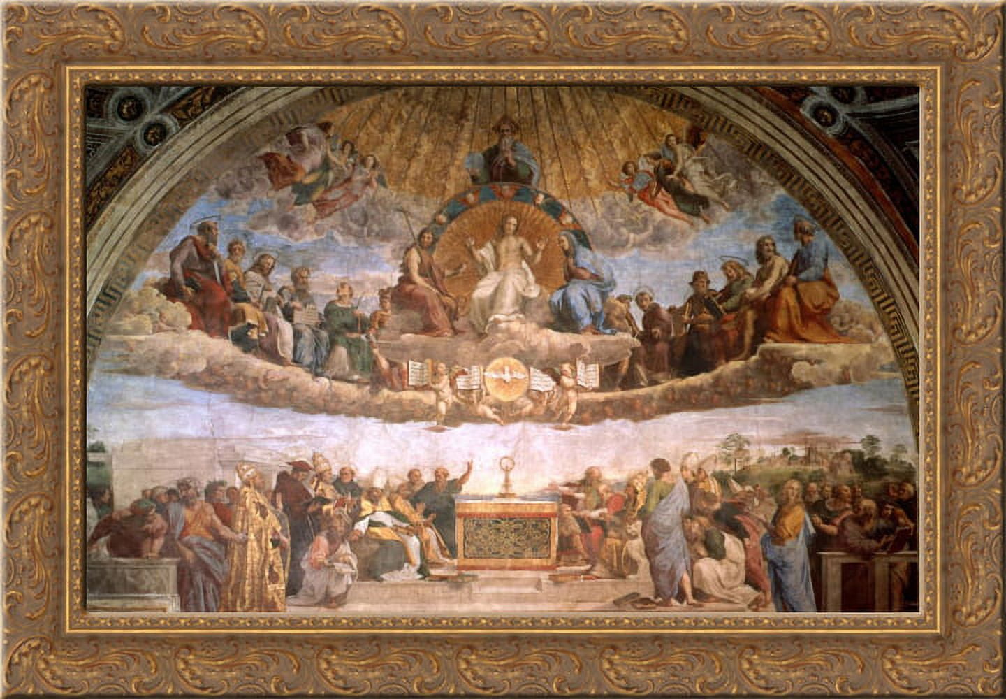 The Disputation of the Holy Sacrament 24x20 Gold Ornate Wood Framed ...