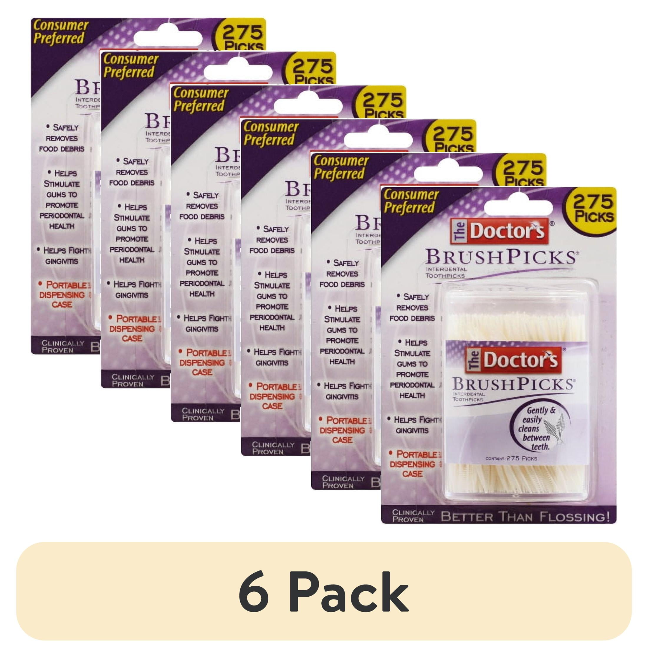 (6 pack) The Doctor's Brush Picks Interdental Toothpicks - 275 CT ...