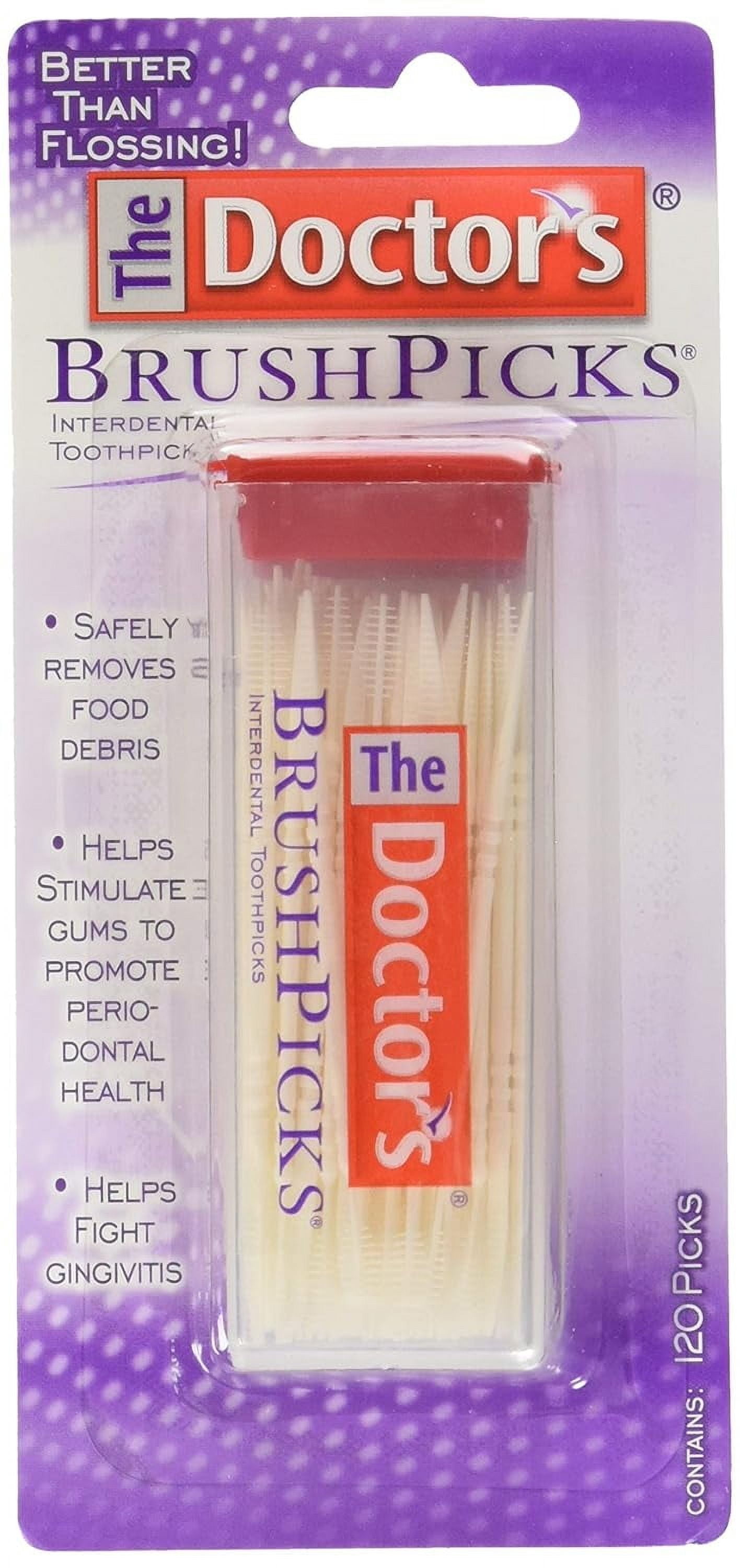 The Doctor's BrushPicks Interdental Toothpicks -- 120 Toothpicks Pack ...