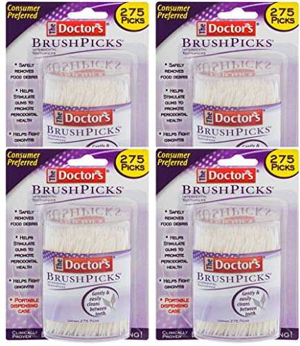 The Doctor's BrushPicks Interdental Toothpicks, 275 Count (Pack of 4 ...