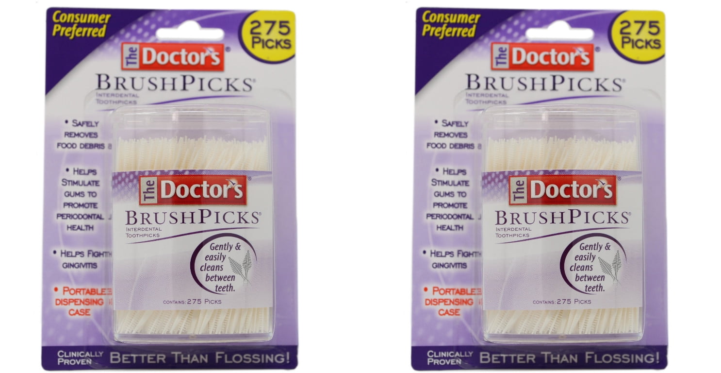 Doctor's BrushPicks Interdental Toothpicks, 275-Picks per Pack, 2-Packs ...