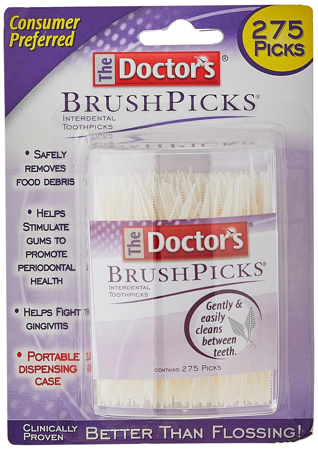 The Doctor's BrushPicks Interdental Toothpicks, Helps Fight Gingivitis ...