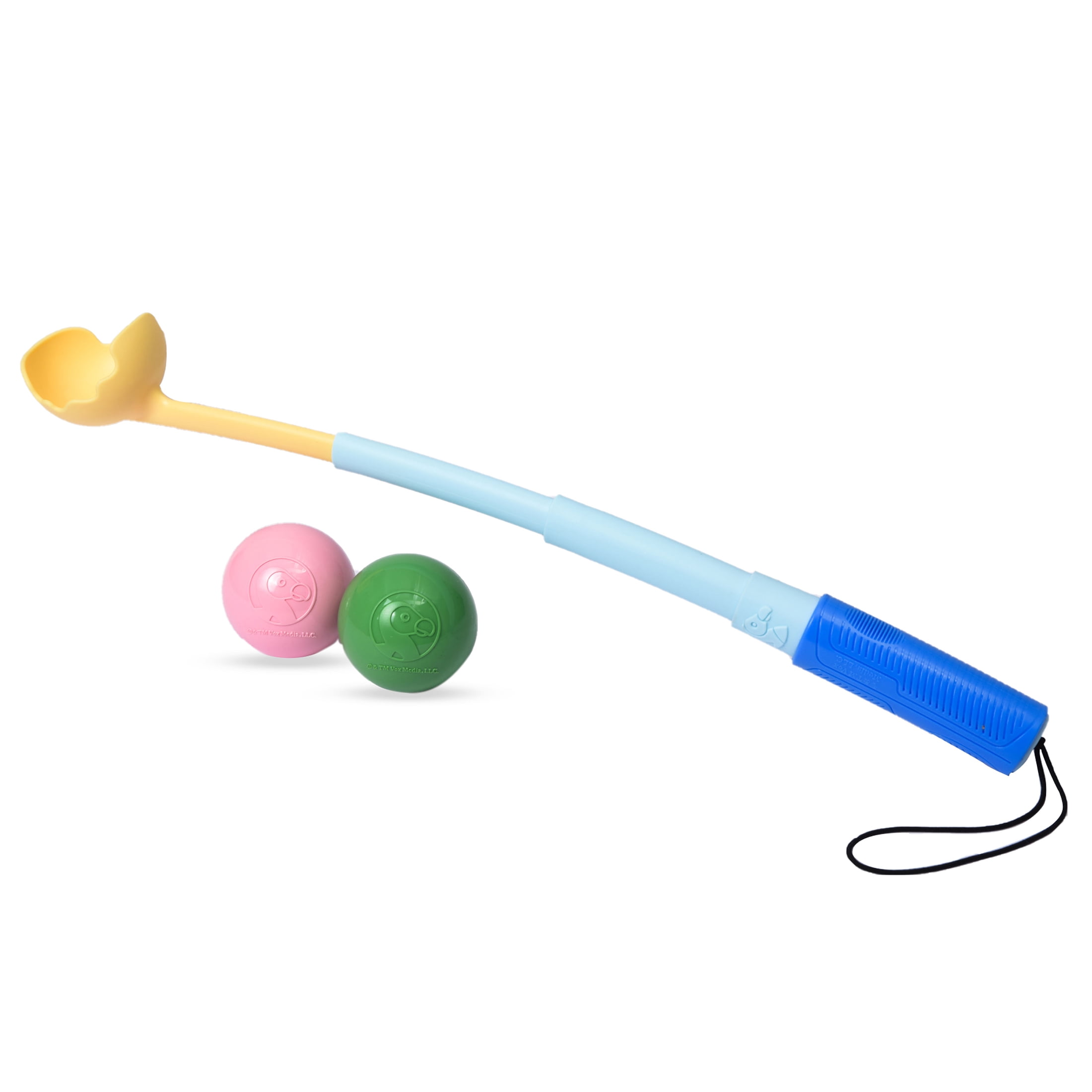 The Dodo Retractable Ball Launcher Dog Toy with Two Rubber Balls for ...