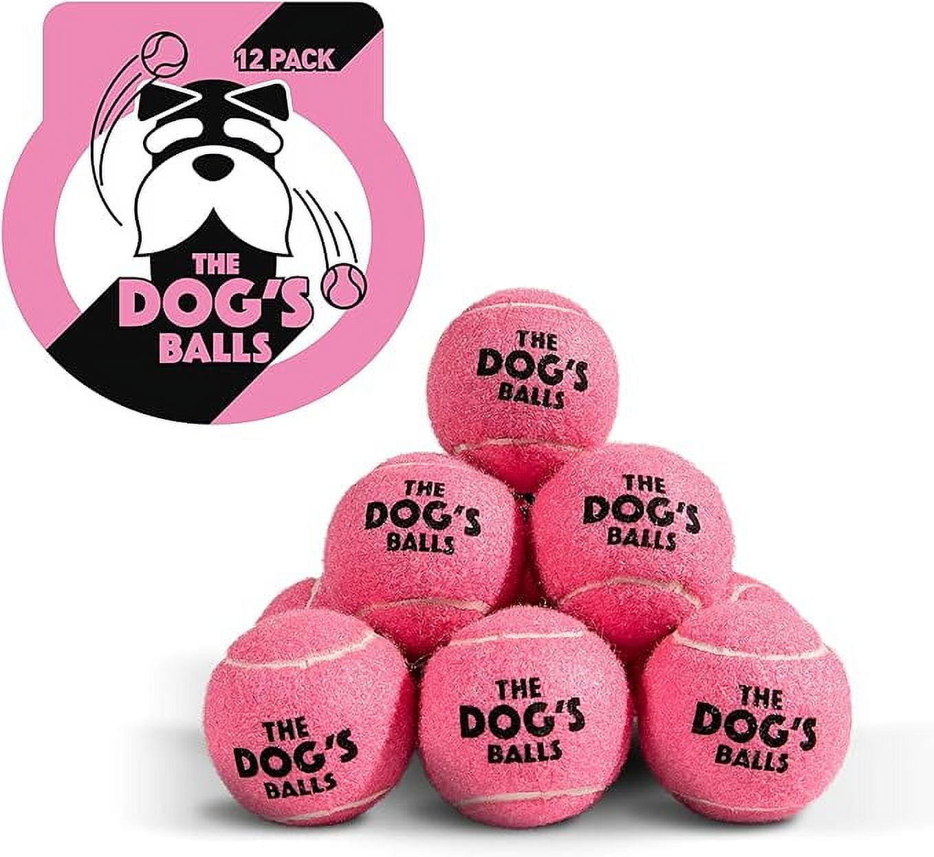 The Dog's Balls, Dog Tennis Balls, 12-Pack Pink, 2.5 Inches Diameter ...