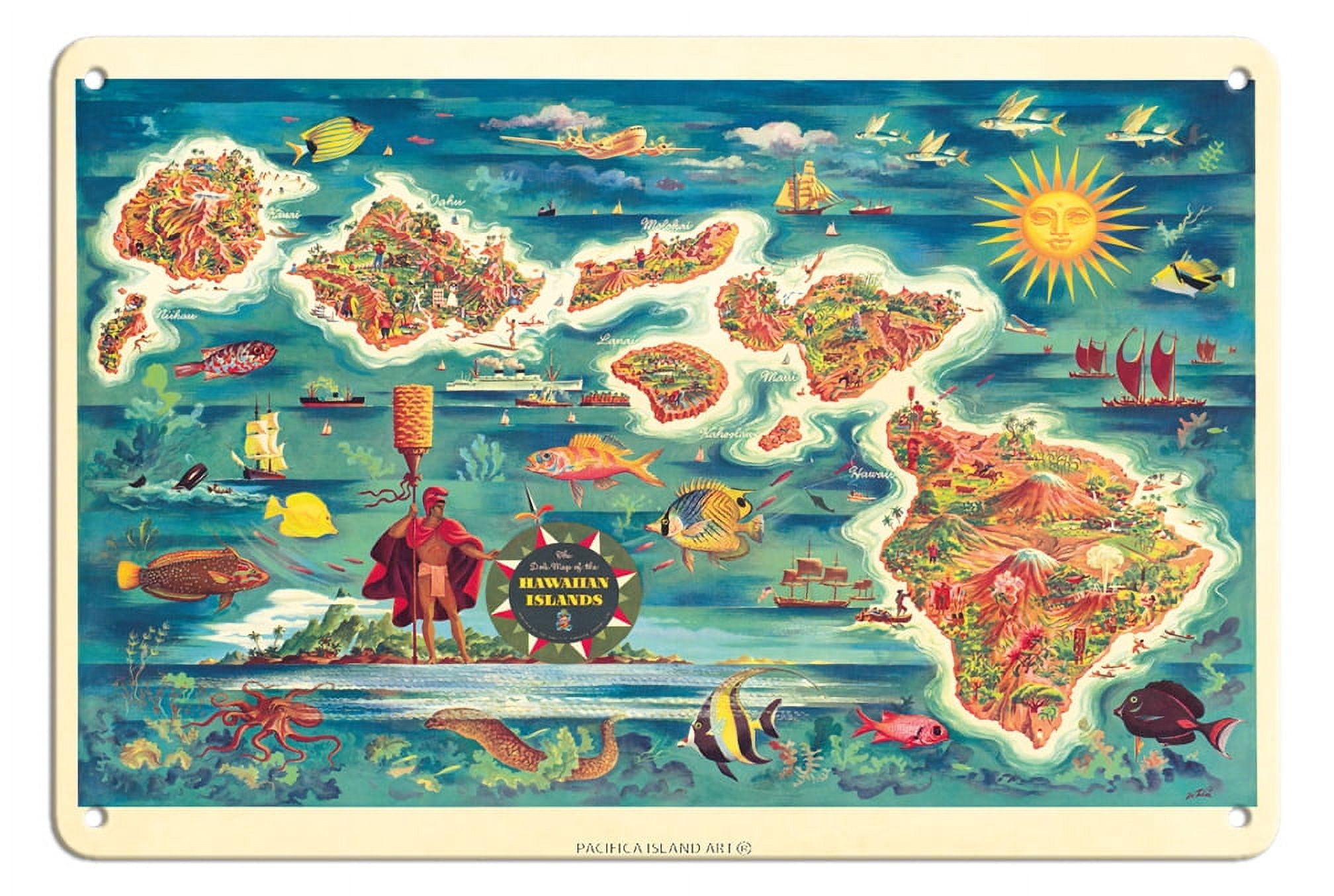 The Dole Map of the Hawaiian Islands - From the Hawaiian Pineapple ...
